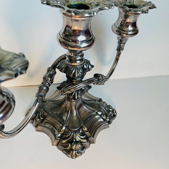 Vintage | Accents | Vintage Solid Metal 3arm Coronet Silver Plate Ep ...